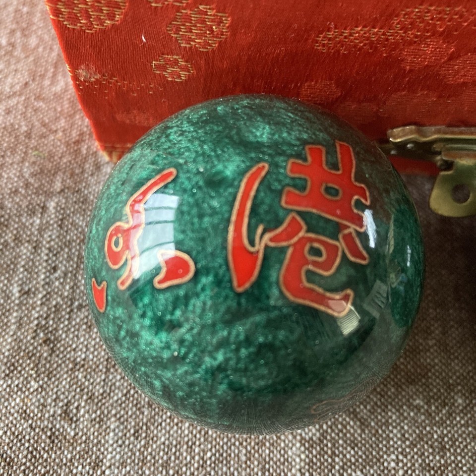 CHINESE HEALTH EXERCISE STRESS BAODING BALLS RELAXATION THERAPY DRAGON ...