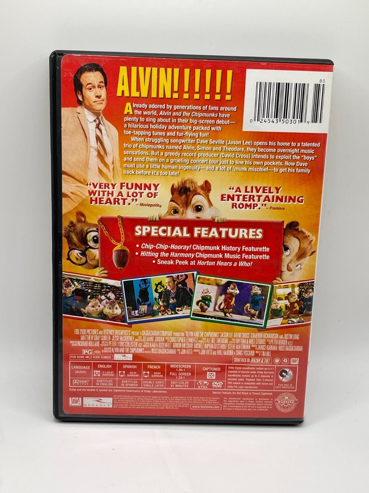 Alvin and the Chipmunks (DVD, 2007) 24543503019 | eBay