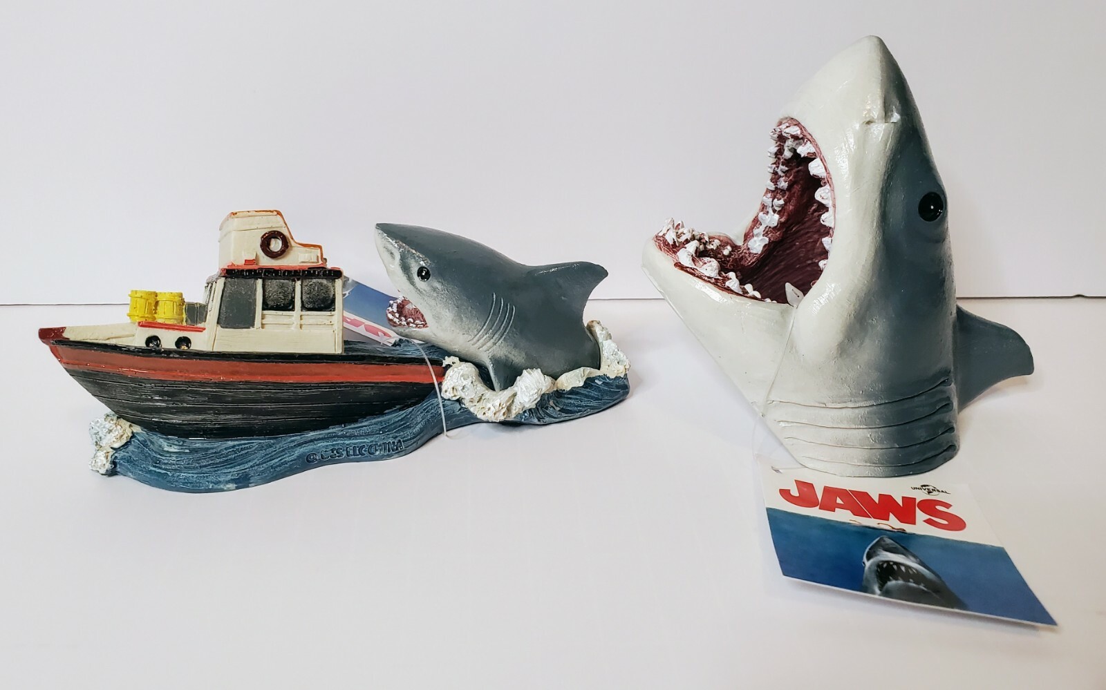 Jaws Shark and jurassic park Ornaments Aquarium Fish Tank (4 figures ...