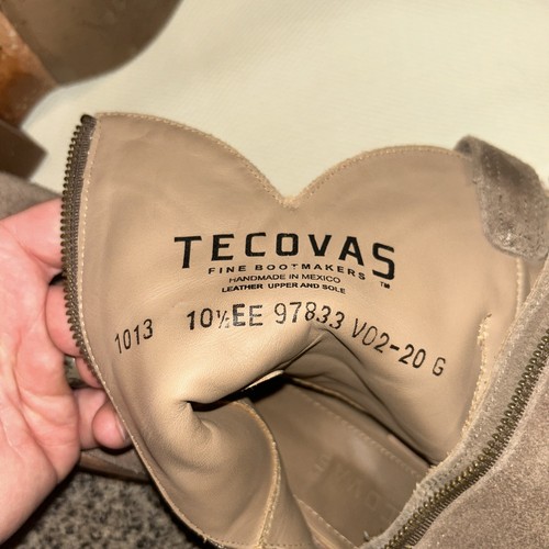 TECOVAS Men's 10.5 EE The Roy Granite Suede Side Zip Western Boots 1013 ...