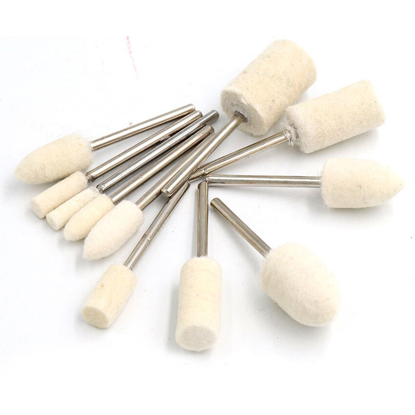 3-25mm Wool Felt Polishing Burr Bob Point Wheel 2.35/3mm Shank for ...