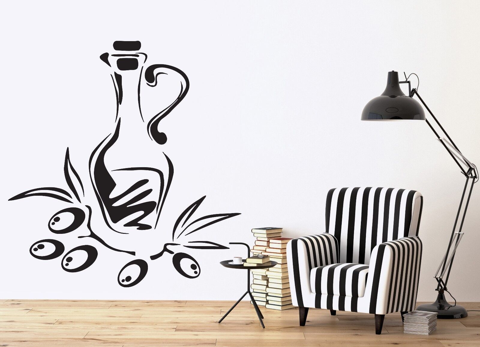 Wall Sticker Vinyl Decal Branch Glass Jar Olive Oil Fruit Decor (n028 ...