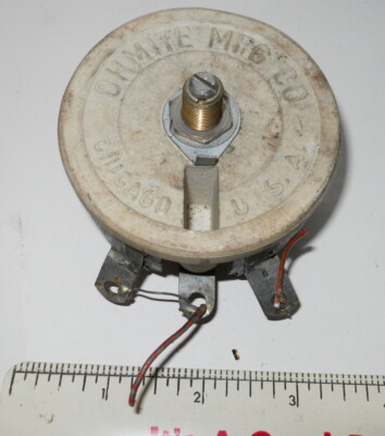 1 Used vintage Large Ohmite KS13138 Porcelain Potentiometer Rheostat ...