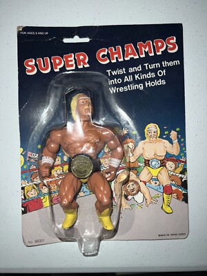 WWF WWE Vintage Super Champs Twist Turn Wrestling Bootleg Wrestler Hulk ...