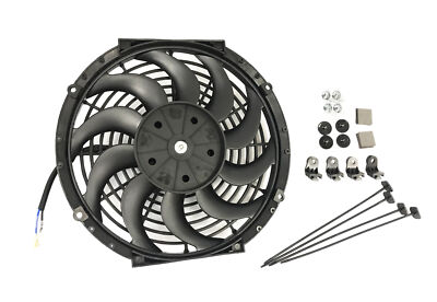 12" INCH S Blade SLIM ELECTRIC RADIATOR FAN PULLER HIGH POWER MOTOR | eBay