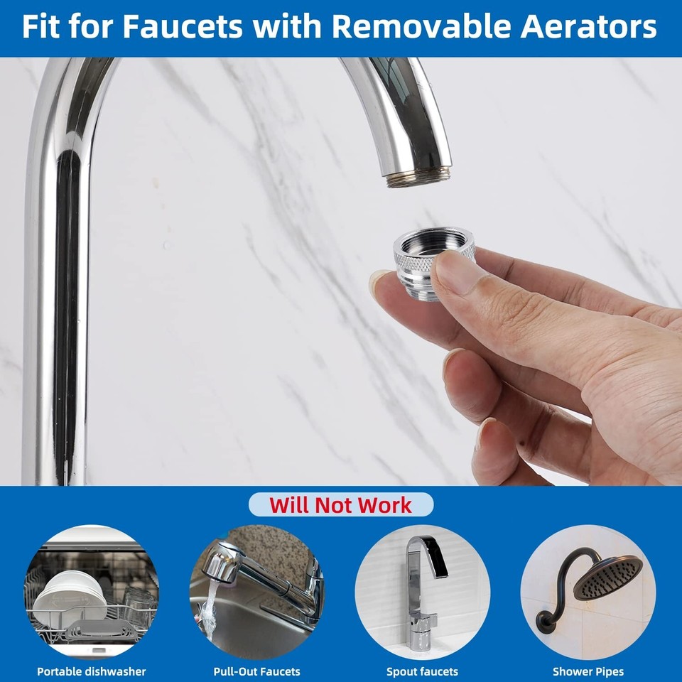15pcs Faucet Adapter Kit,Male Female Kitchen Faucet Converter to Faucet ...