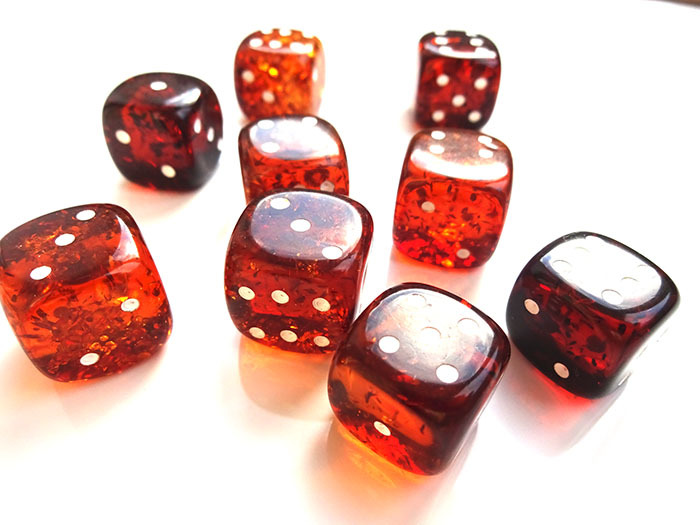 Two Baltic Amber Dice with rounded corners, amber pressed , unique gift ...