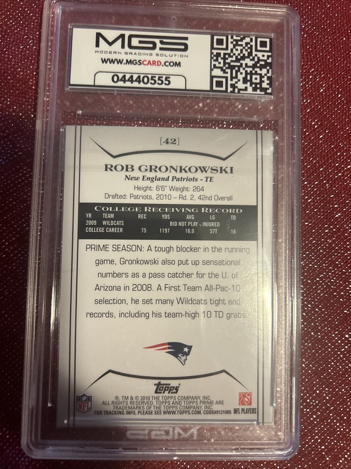 Rob Gronkowski 2010 Topps Prime #42 Rookie Card Gem Mint 10 | eBay