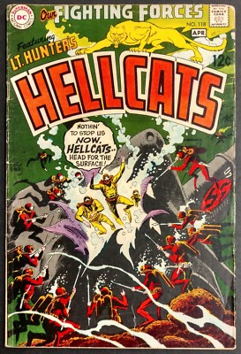 OUR FIGHTING FORCES #118 FN-- SOLID 1969 LT. HUNTER+HELLCATS KUBERT 3 ...