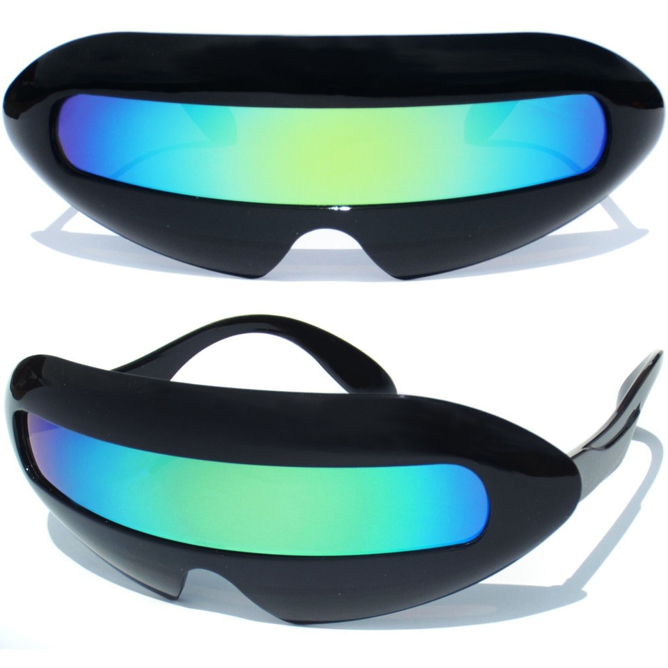 CYCLOPS SUNGLASSES Robot Alien Futuristic Color Mirror Shield Lens ...