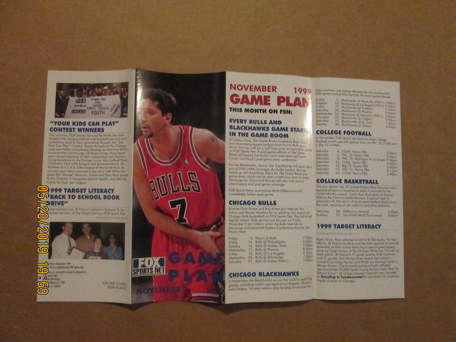 MLB NHL MLS NCAA Fox Sports Net Chicago November 1999 Game Plan ...