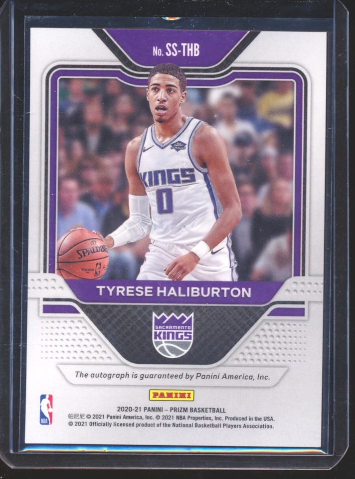 TYRESE HALIBURTON 2020-21 Panini NBA Prizm Sensational Signatures ...