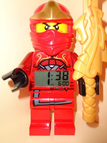 Lego Ninjago 9” Alarm Clock Red Ninja with Original Golden Sword Great ...