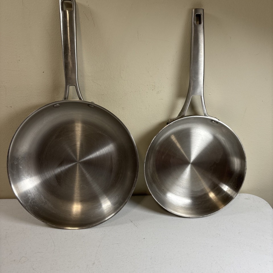Calphalon Classic Stainless Steel Cookware 2 Piece 10" & 8" Silver Fry ...
