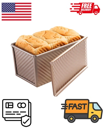 Pullman Loaf Pan with Lid | Non-Stick Carbon Steel Bread Baking Mold, 1 ...
