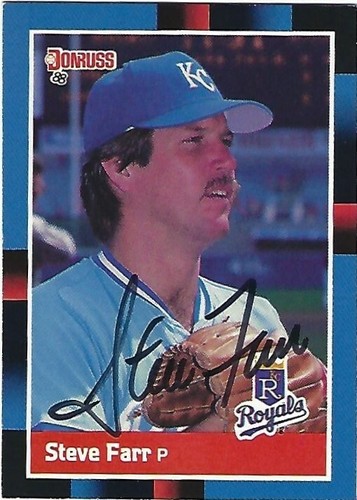 Autographed Signed 1988 Donruss #378 Steve Farr Kansas City Royals ...