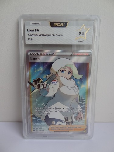 Carte Pokémon Lona 195/198 Full Art EB06 Règne de Glace NEUF FR PCA 9,5 ...