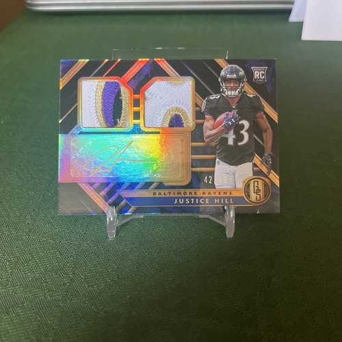 2019 Panini GOLD STANDARD Justice Hill ROOKIE PATCH AUTO /49 No. 264 ...
