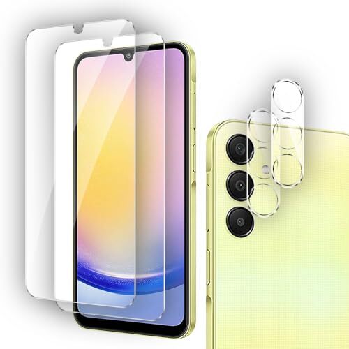 2+2 Pack Tempered Glass Screen Protector for Samsung Galaxy A25 5G with ...