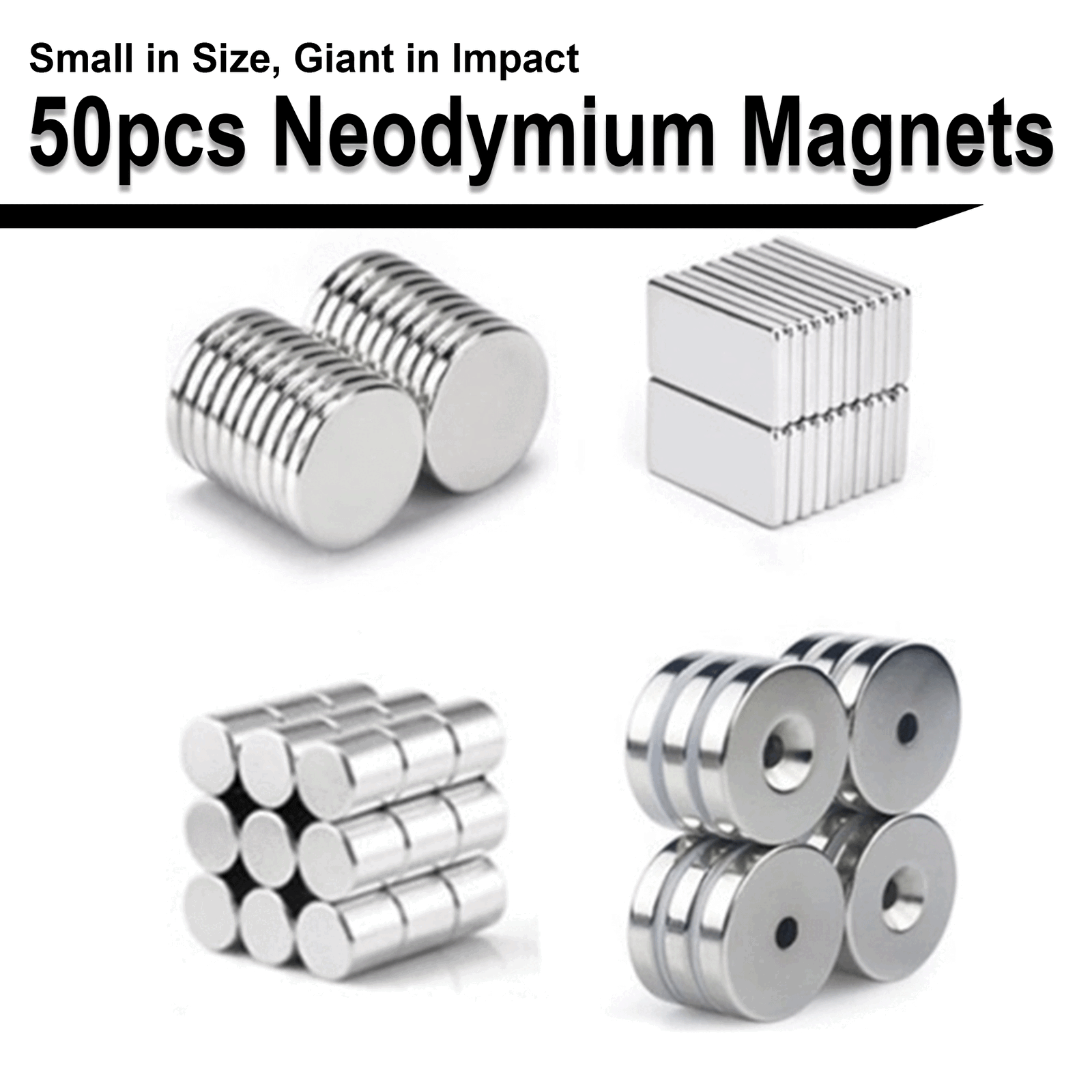 50x Neodymium Magnet N35 Super Strong Rare Earth Magnetic for ...