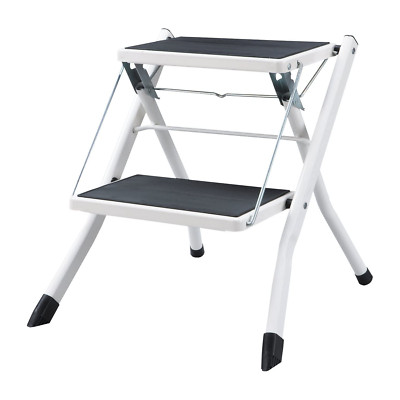 Folding Step Stool White 2-steps Home ladder PC-334WH Azumaya F'Kolme ...