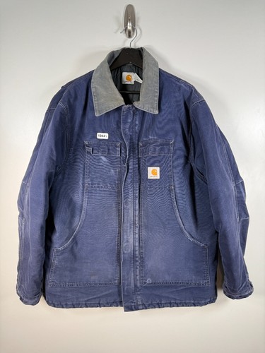 Vtg Carhartt Mens Arctic Chore Duck Canvas Detroit Work Jacket Blue Sz ...