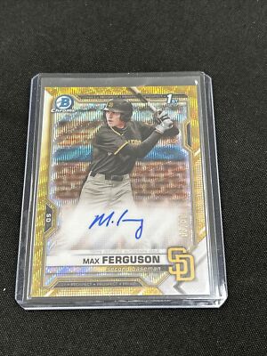 2021 Bowman Draft Chrome Max Ferguson Gold Refractor Auto # /50 Padres ...