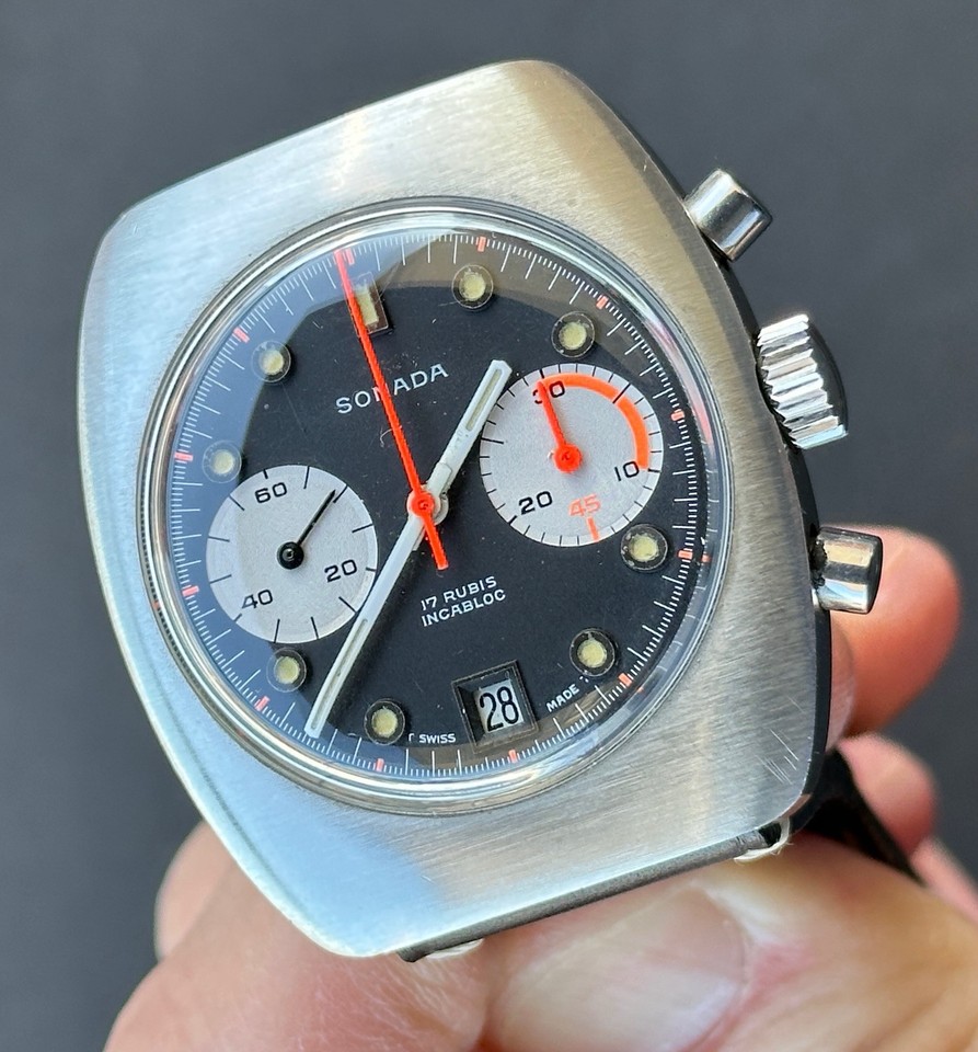 Vintage Regate Sonada Valjoux 7734 Reverse Panda Chronograph Mechanical ...