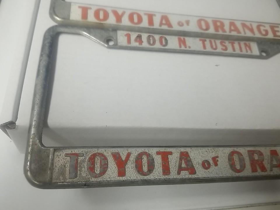 Vintage TOYOTA Of ORANGE California License Plate Frames Pair 1400 N ...