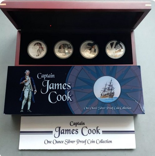 Cook Islands 2009 Captain James Cook Silver Proof 4 Coin Set | eBay.de
