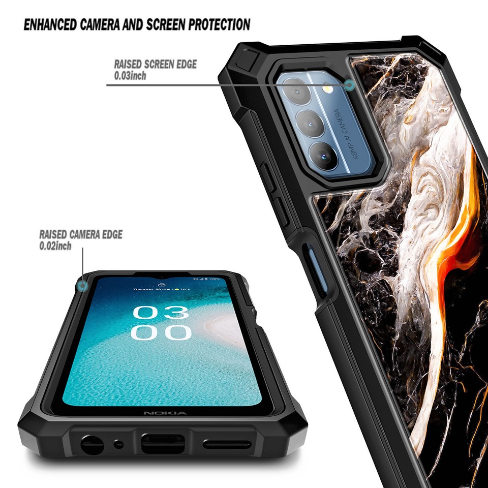 For Nokia G100/C300 Case Full Body Armor Phone Cover + Built-In Screen ...