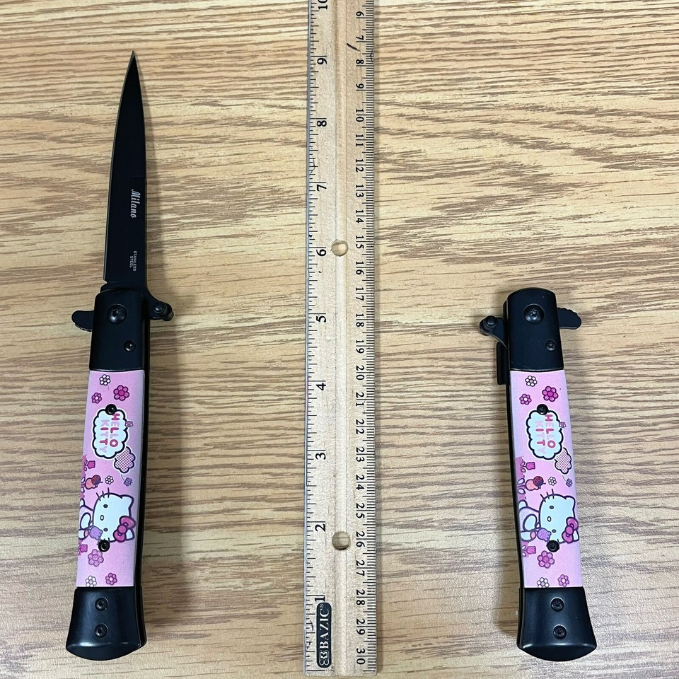 9"Tactical Hello Kitty Cat Spring Assisted Open Blade Folding Pocket ...
