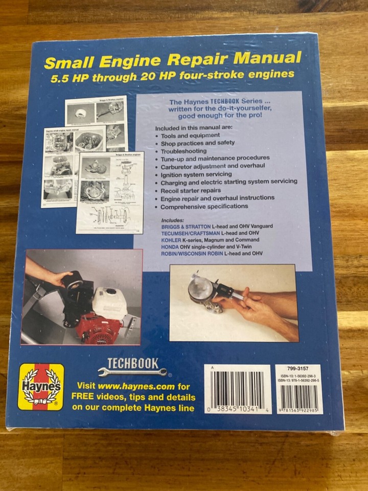 Small Engine Repair: 5.5 HP Thru 20 HP Four Stroke Engines Haynes 10341 ...