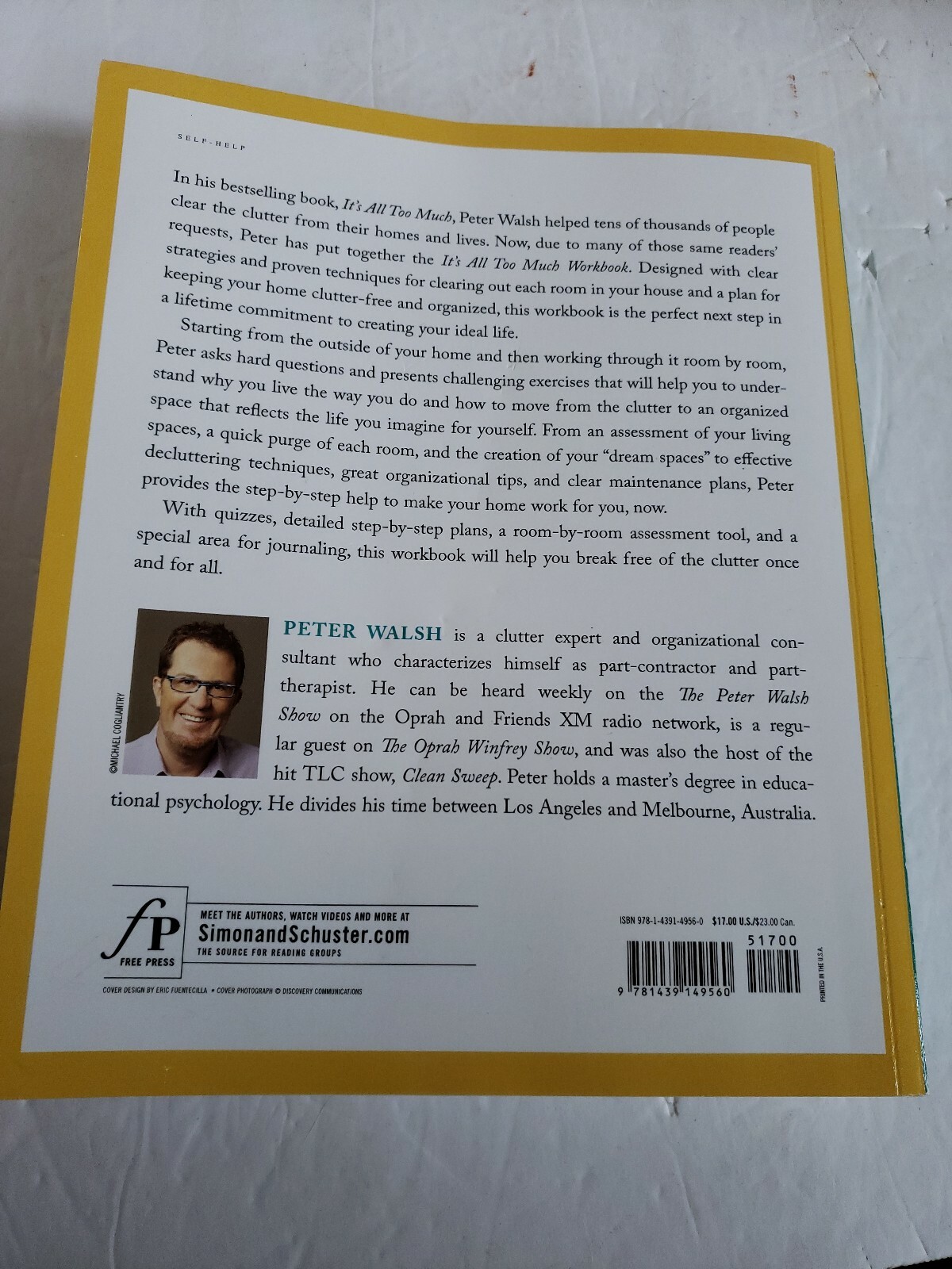 Lot of 2 Peter Walsh Books: Lighten Up and It's All Too Much Workbook ...