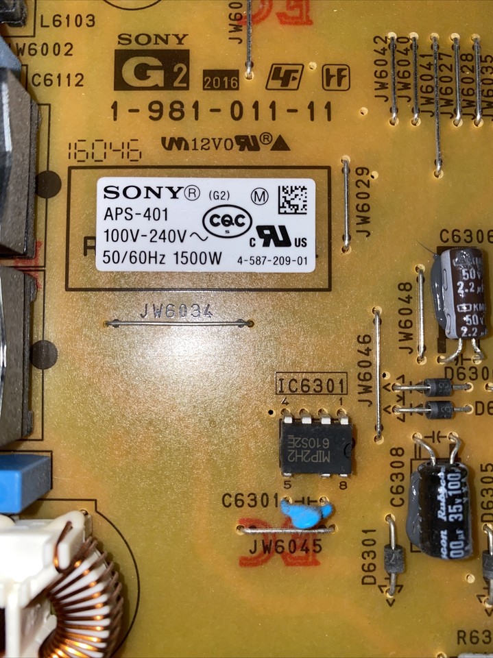 Sony Power Board APS-401 147465011 XBR75X940D 75" LED LCD 4K Smart TV ...