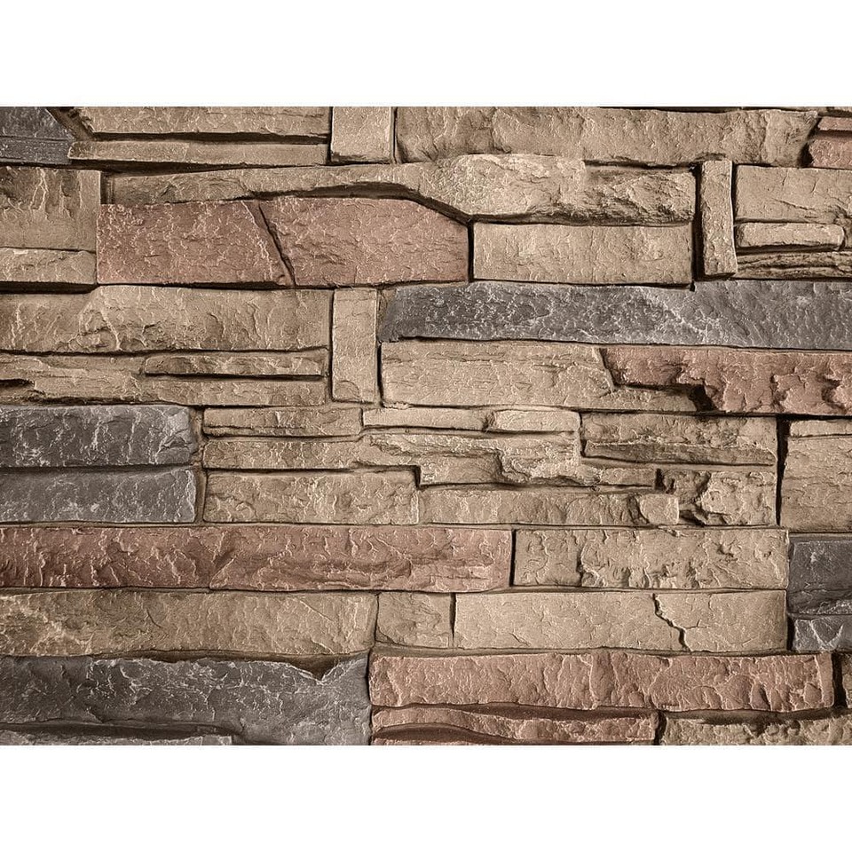 GenStone Siding Panel 12" x 42" Composite Faux Stone Stacked Desert ...