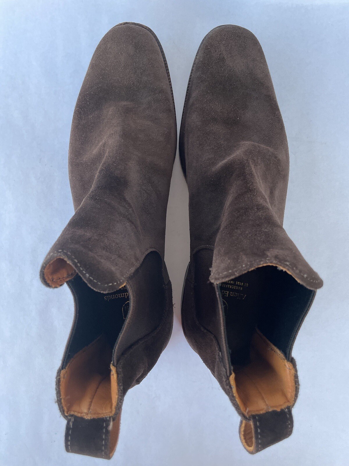 Allen Edmonds "LIVERPOOL" Men's Suede Chelsea Boots 9 D Brown USA | eBay