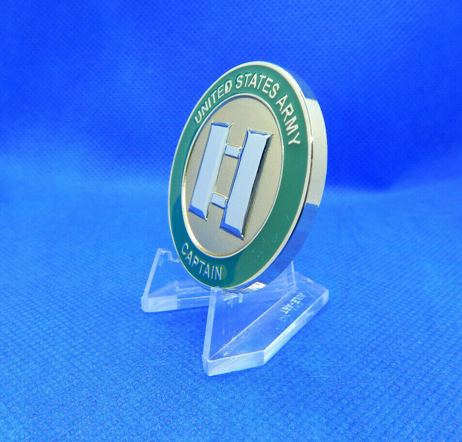 UNITED STATES ARMY CAPTAIN CHALLENGE COIN-BEAUTIFUL GREEN ENAMEL-Can be ...