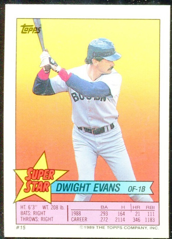 1989 Topps Dwight Evans #15 super Star New York Mets | eBay