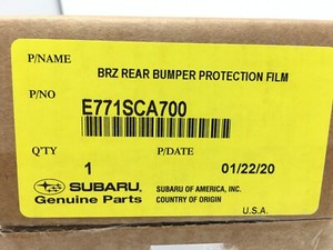 2013-2020 Subaru BRZ Rear Bumper Applique Clear E771SCA700 OEM Genuine ...
