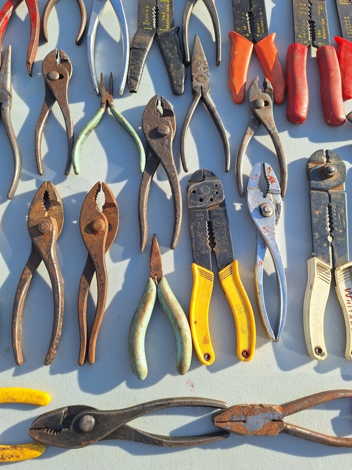 Mixed Lot 40+ Tools Pliers Snips Usa Linesman Electricians Cutters ...