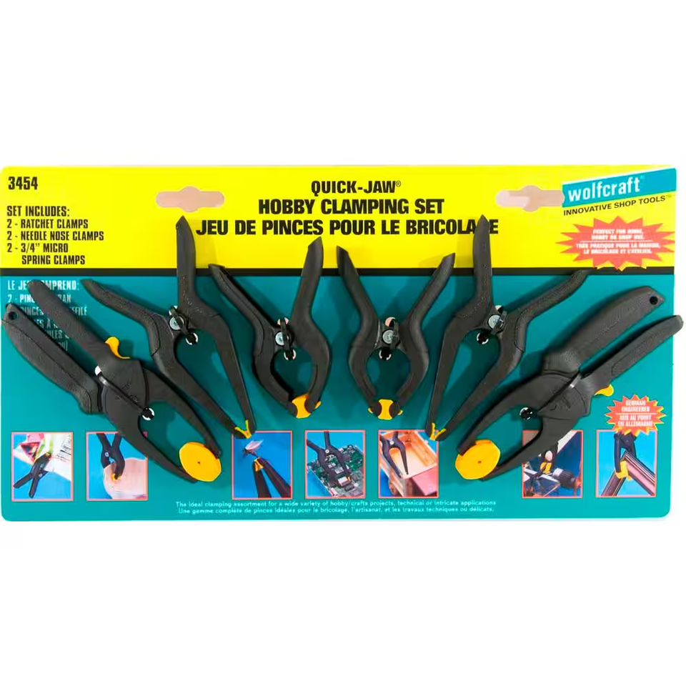 Wolfcraft Clamp Set Hobby Spring Ratchet Needle Nose 6 Piece Micro ...