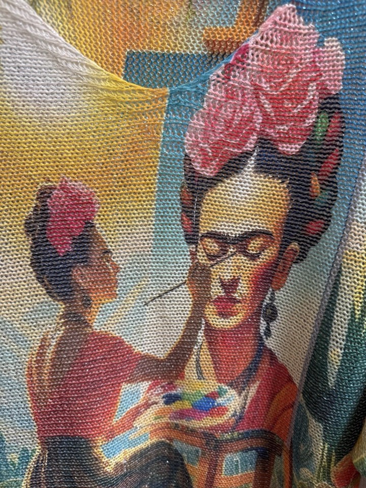 Frida Khalo Multi Colored One Size fits Most Light Weight Sweater W 3/4 ...