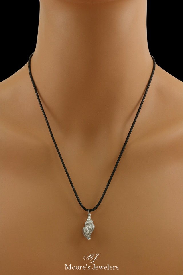 925 Sterling Silver Spiral Seashell Necklace w/18" Cable Chain | eBay