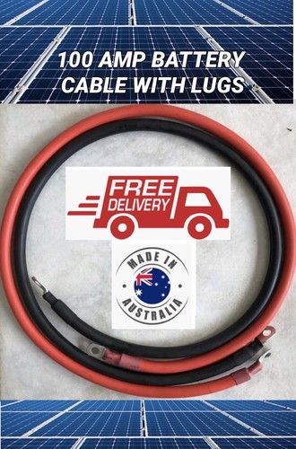 50CM 12v Battery joiner Lead Dc Wire 100 Amp Cable & 12mm lugs,red ...