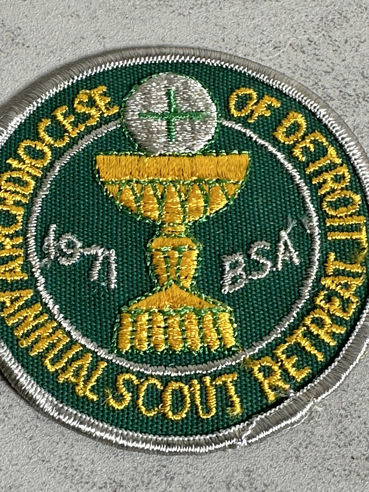 BSA Archdiocese of Detroit Annual Scout Retreat 1971 Patch Boy Scouts ...