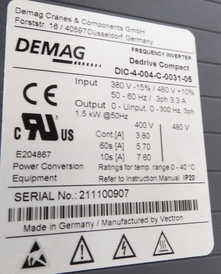DIC-4-004-C-0031-05, DEMAG | eBay