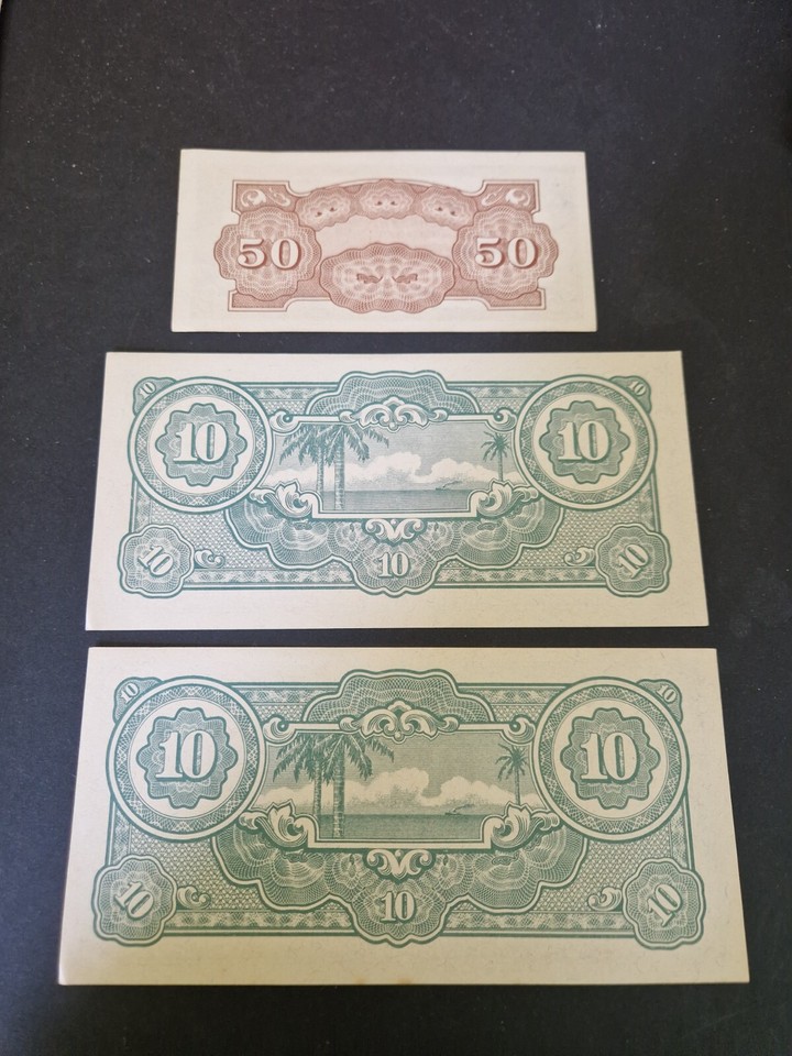 10 Dollars & 50 Cents Banana Money Japanese Government Malaysia ...