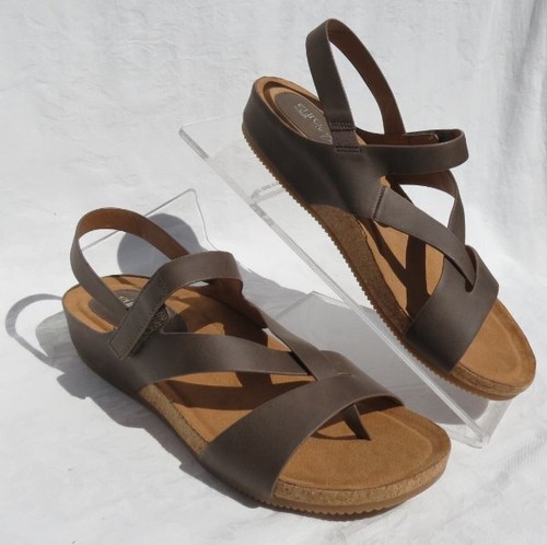 EüroSoft Eurosoft Gianetta US 10 42 Mocha Low Platform Wedge Thong ...
