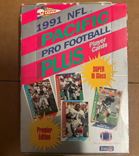 1991 Pacific Plus Premier NFL Football 36 Pack Box Factory Sealed Packs ...